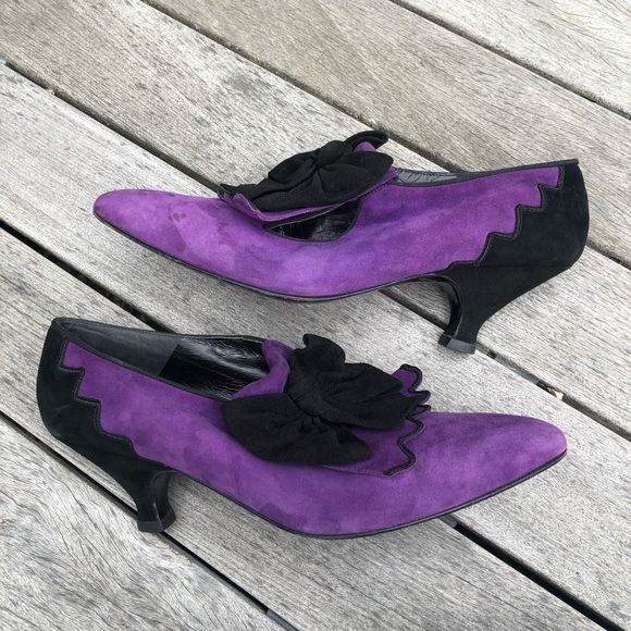 Susan Bennis/Warren Edwards | Shoes | Vtg 8s Victorian Purple Suede ...